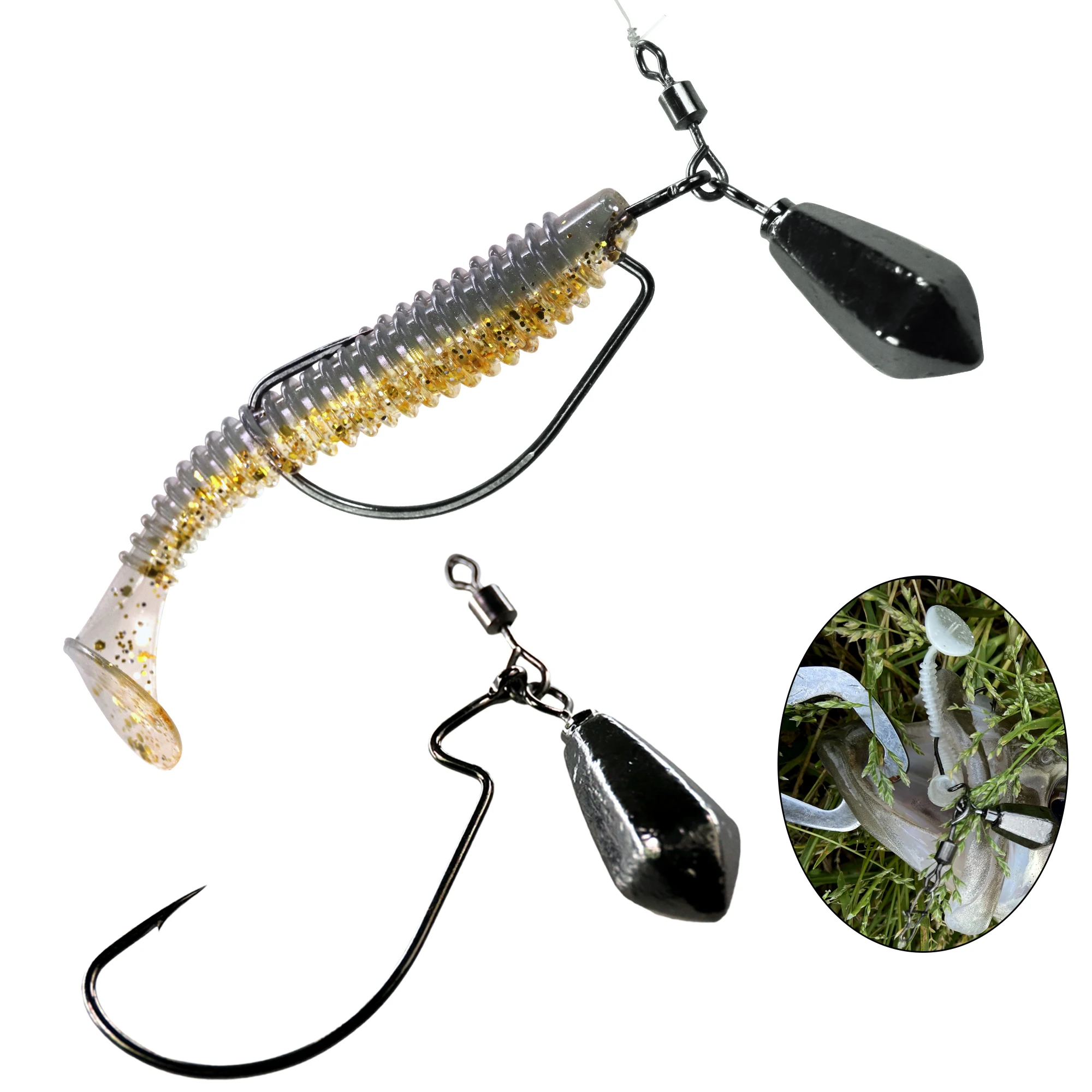 THKFISH-1pcs-Drop-Shot-Rig-Hook-Sharp-Offset-Hook-with-Weight-Sinker ...