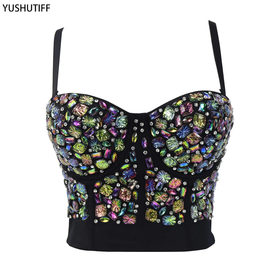 Tank-Tops-Push-Up-Bralette-Colorful-Acrylic-Short-Nightclub-Party-Sexy ...