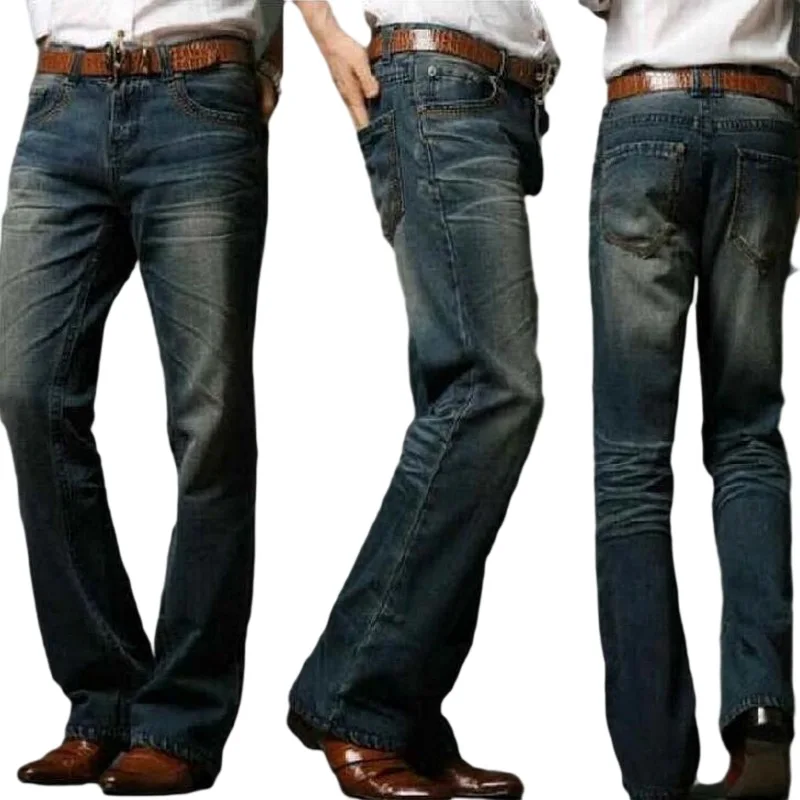 Mens-Flared-Jeans-Boot-cut-Boot-Cut-Jeans-Men-Leg-Fit-Classic-Denim ...