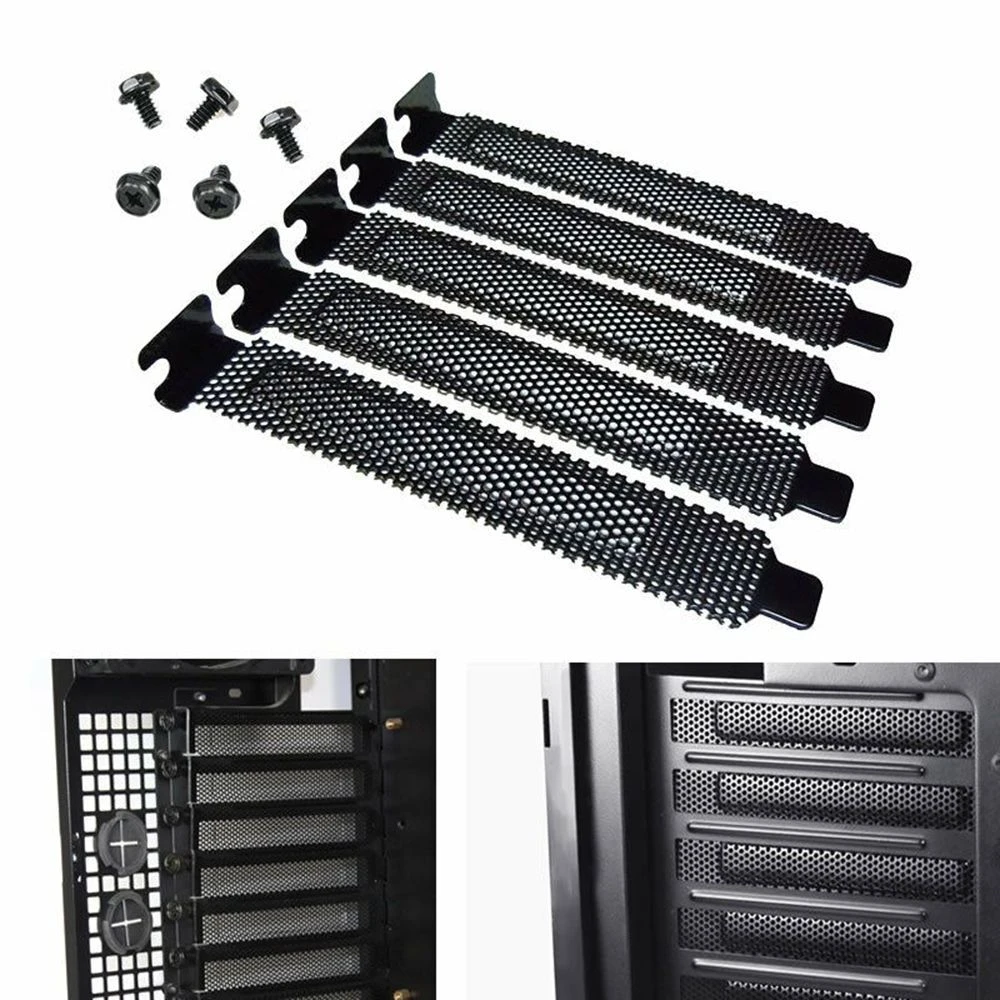 1 Set Computer Pc Case Pci Slot Duster 2021 Filter Cover Baffle With ...