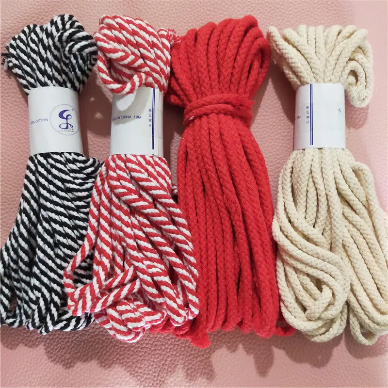 Red-Black-5mm-Pure-100-Cotton-Braided-Rope-DIY-Kindergarten-Hand-Made ...