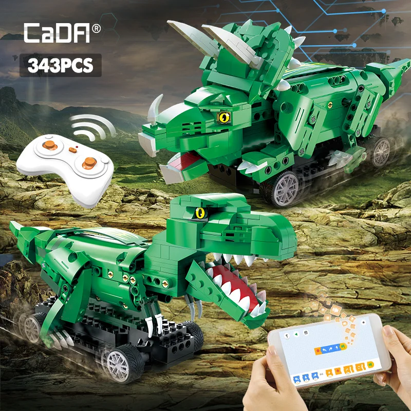 Cada City RC Car Tyrannosaurus Triceratops Bricks Jurassic World ...