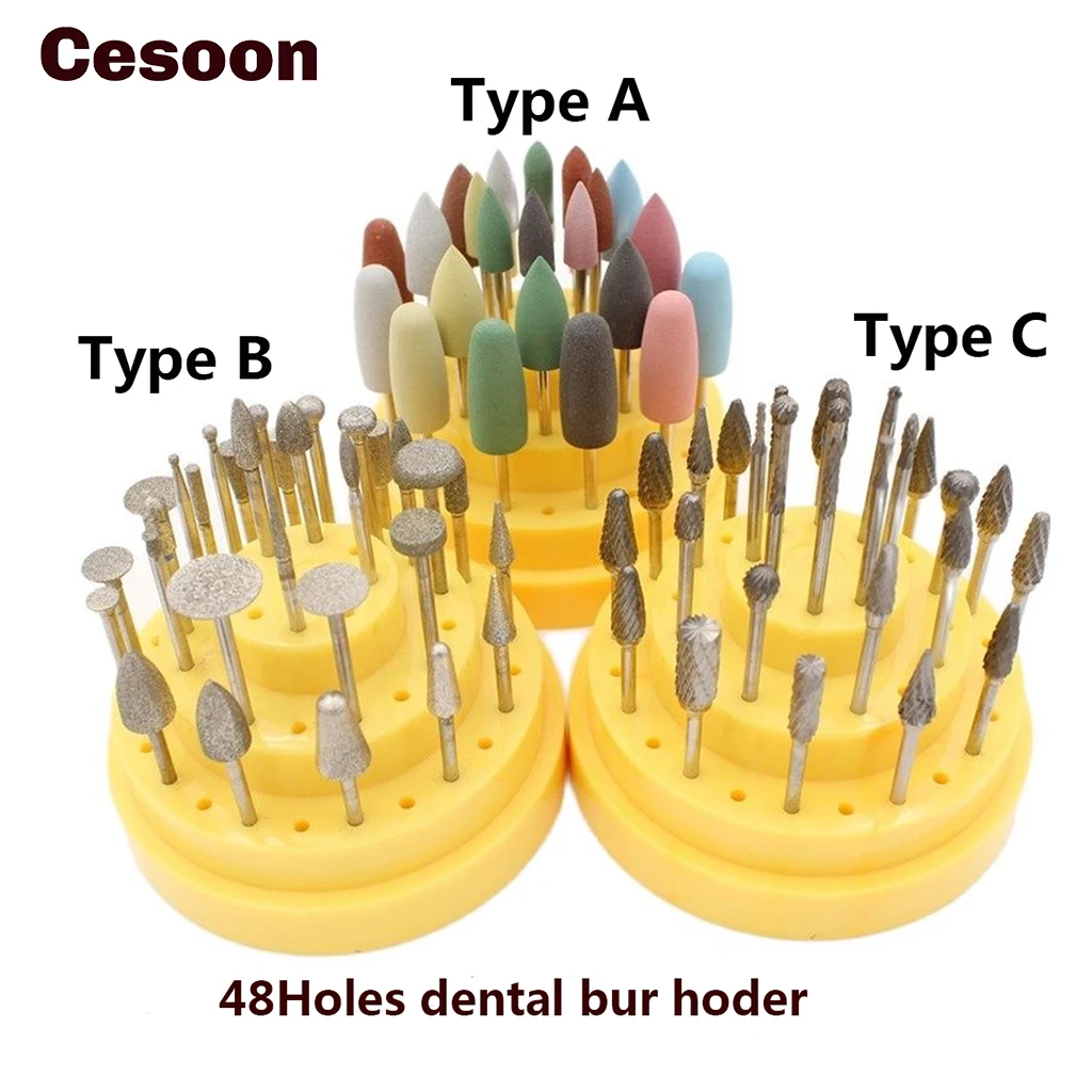 48 Holes Dental Burs Hoder Low Speed Rubber Silicon Carbide Grinding ...
