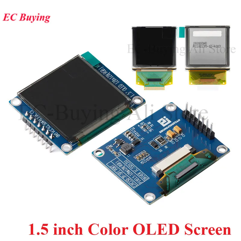 1.5" 1.5 Inch Full Color Oled Screen Lcd Led Display Module 128x128 Spi Serial Port Interface ...