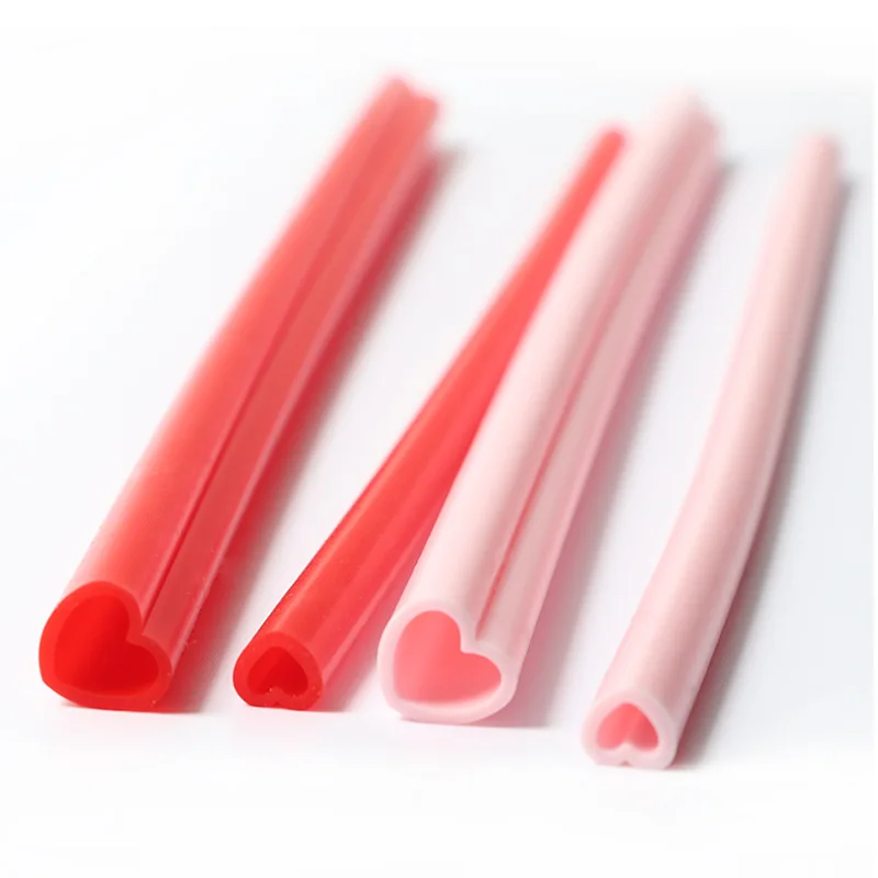 Reusable Silicone Drinking Straw Portable Foldable Heart-shaped ...