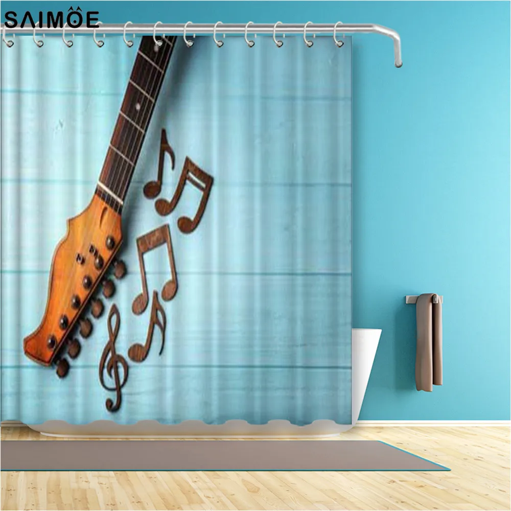 Music Notes Bathroom Curtain - Artistic Pod