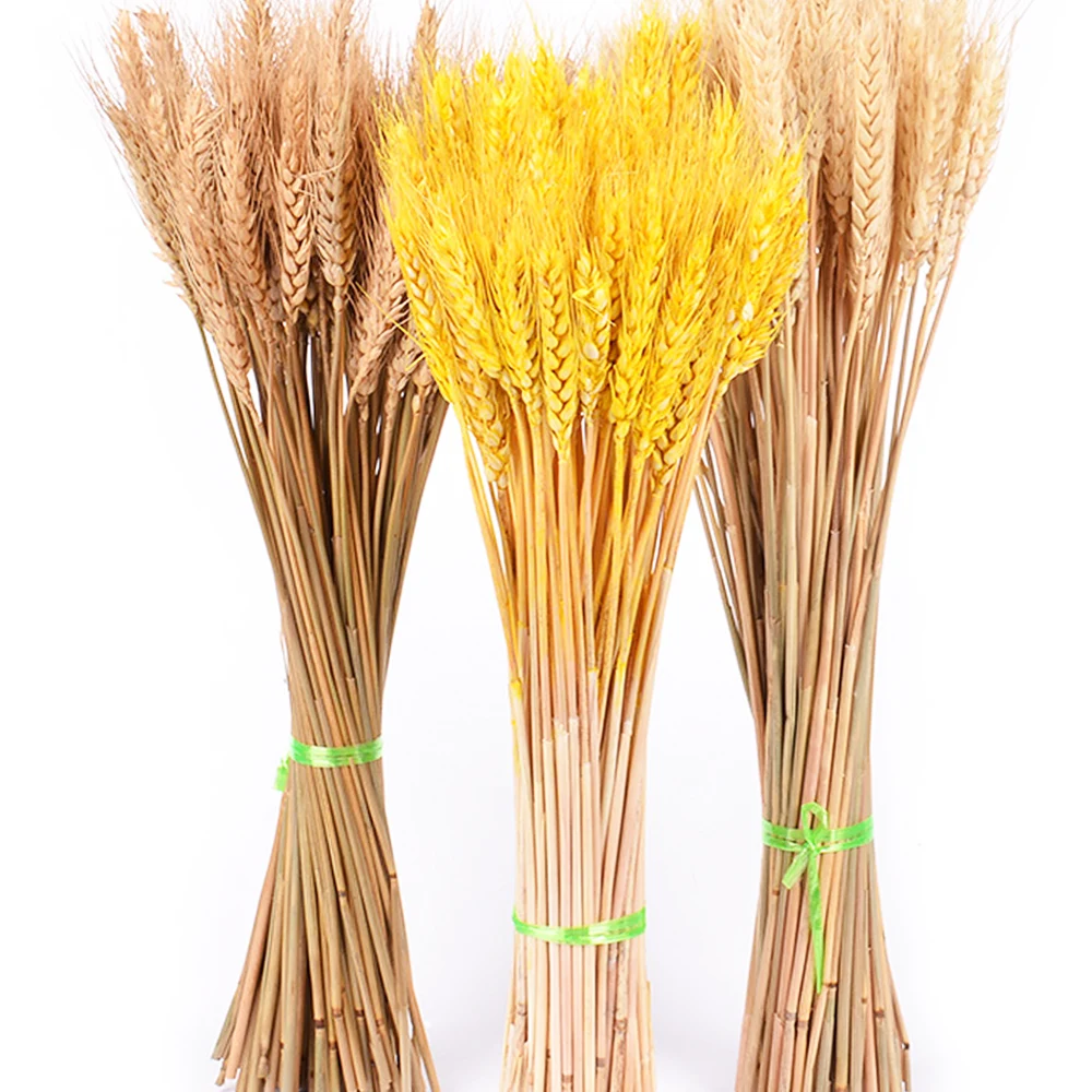 50pcs/lot Artificial Autumn Wheat Flower Bouquet Wreath Fake Flowers ...