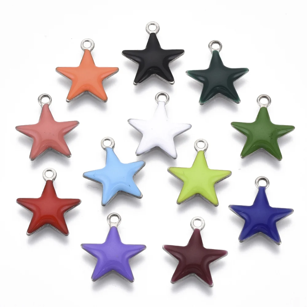20pcs-201-Stainless-Steel-Enamel-Star-Heart-Charms-Pendant-for-Bracelet ...