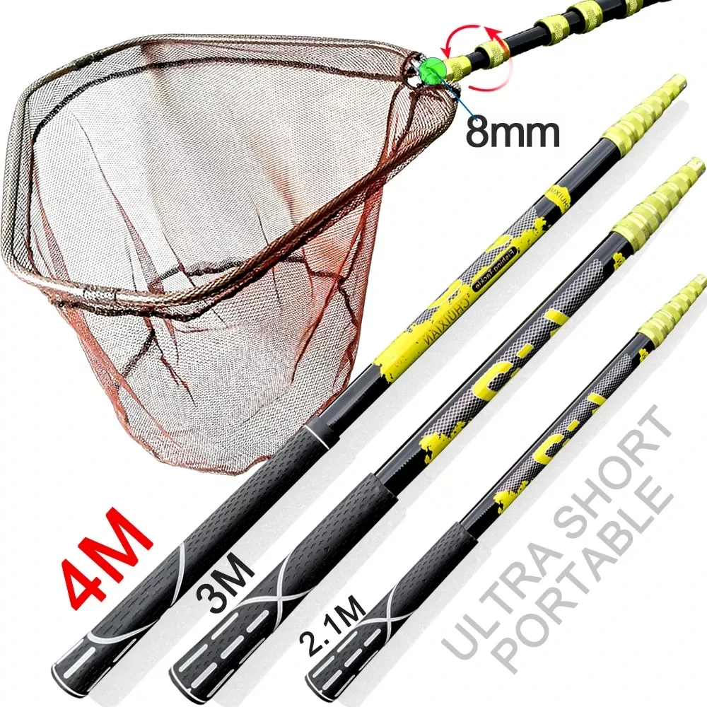 JOSBY-4m-2-1m-3-6m-Carbon-Fishing-Rod-Nets-Collapsible-Fishing-Tools ...