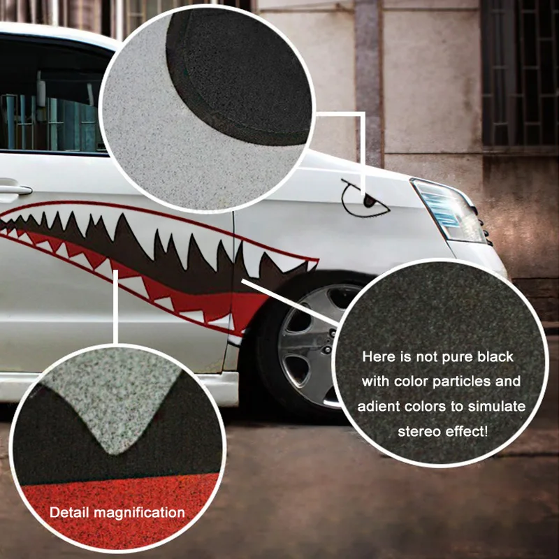 2X DIY Shark Mouth Tooth Teeth Graphics PVC Car Sticker Decal for Car ...