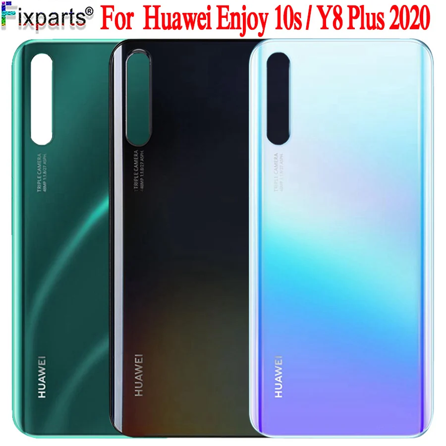 Capa traseira de vidro para enjoy y8 plus 2020 p, capa com tampa de ...