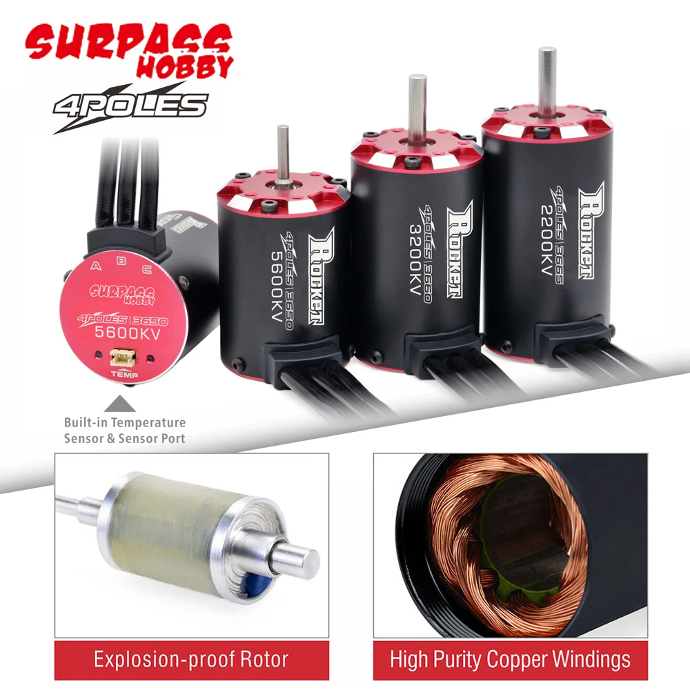 Surpass Hobby Rocket V2 3650 3660 3665 3670 3674 Waterproof Brushless ...