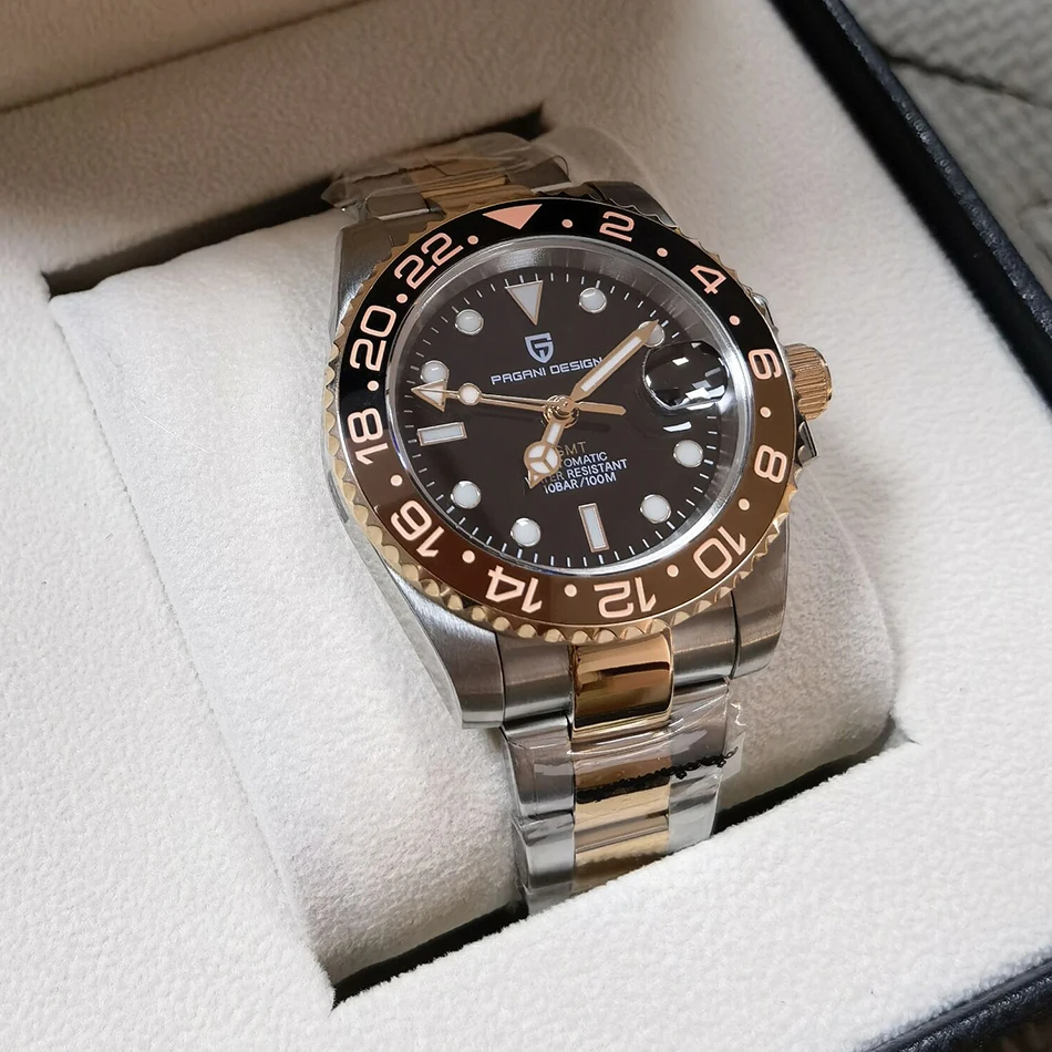 PAGANI DESIGN Top Brand Sapphire GMT Watch Men 100M Waterproof Clock ...