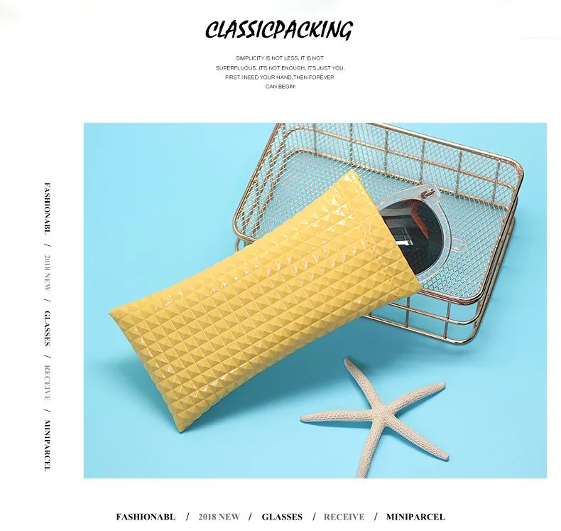 1 шт. Новинка, простые чехлы для очков из искусственной кожи, чехлы для ...