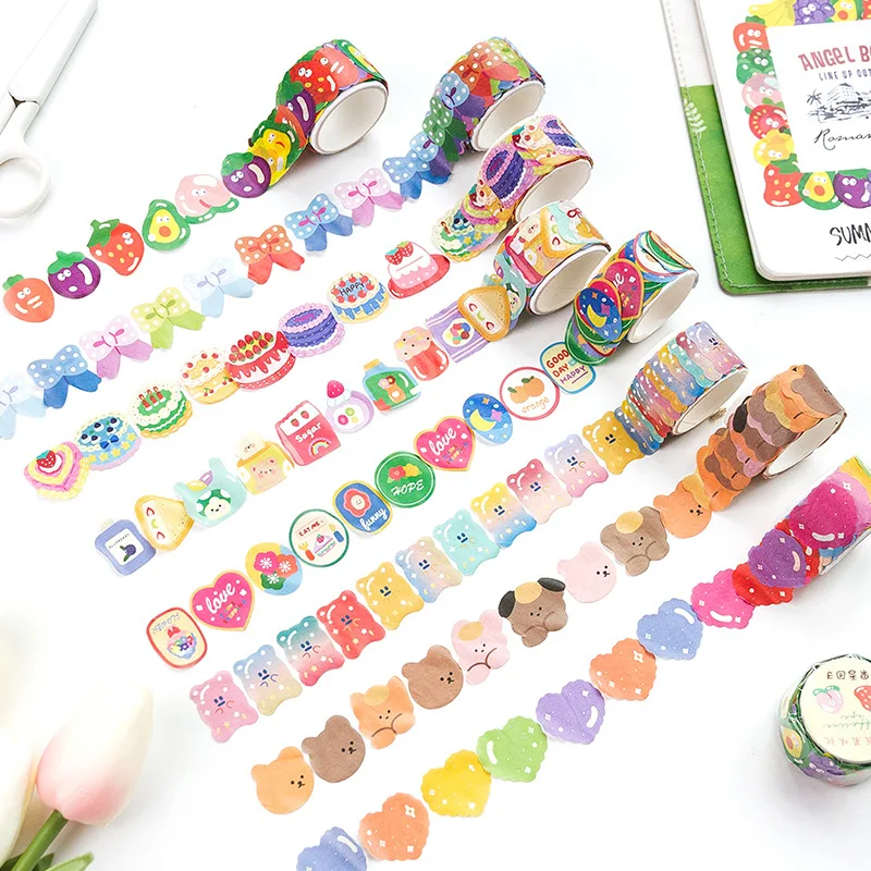 Cinta adhesiva de Color caramelo para manualidades, 1 rollo/100 piezas ...