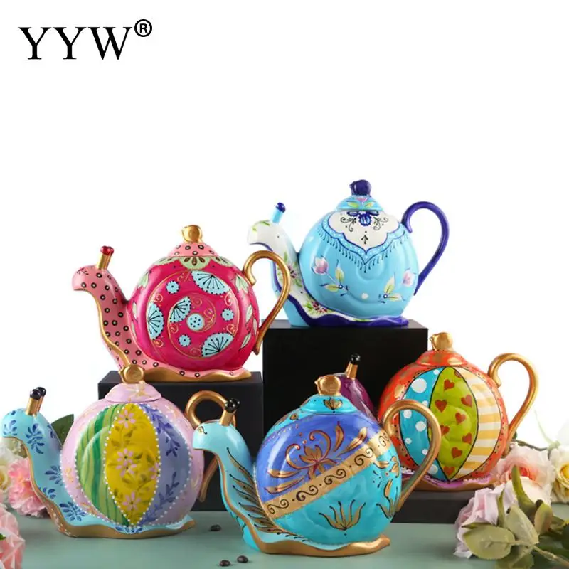 Snail Teapot Decoration Ceramic Creative Hand-painted Pattern Can As A ...