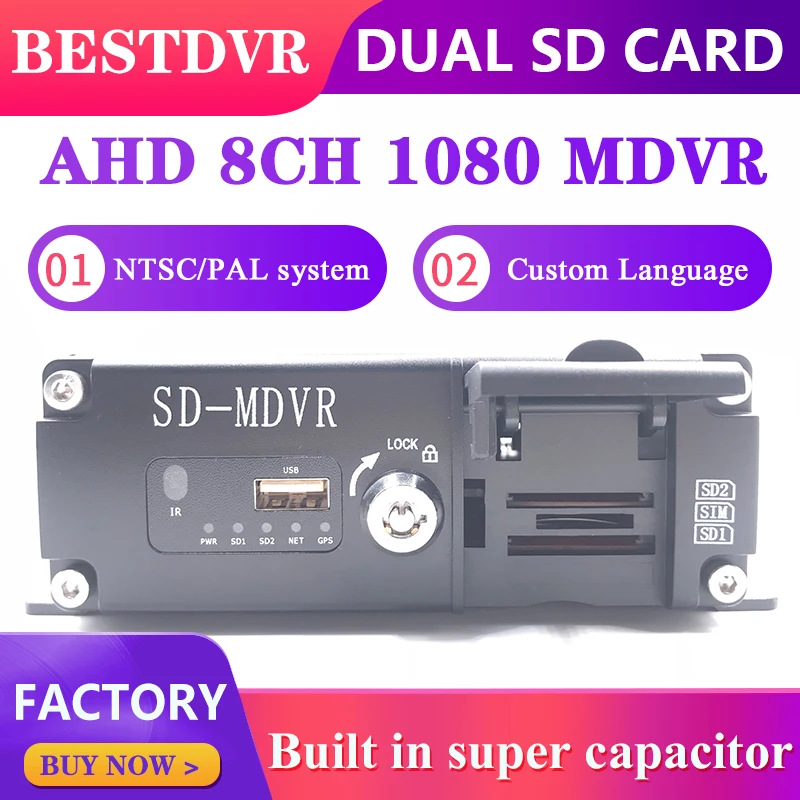 Dual-SD-card-stores-8-channel-vehicle-video-recorder-ahd-1080-720P-HD-H ...
