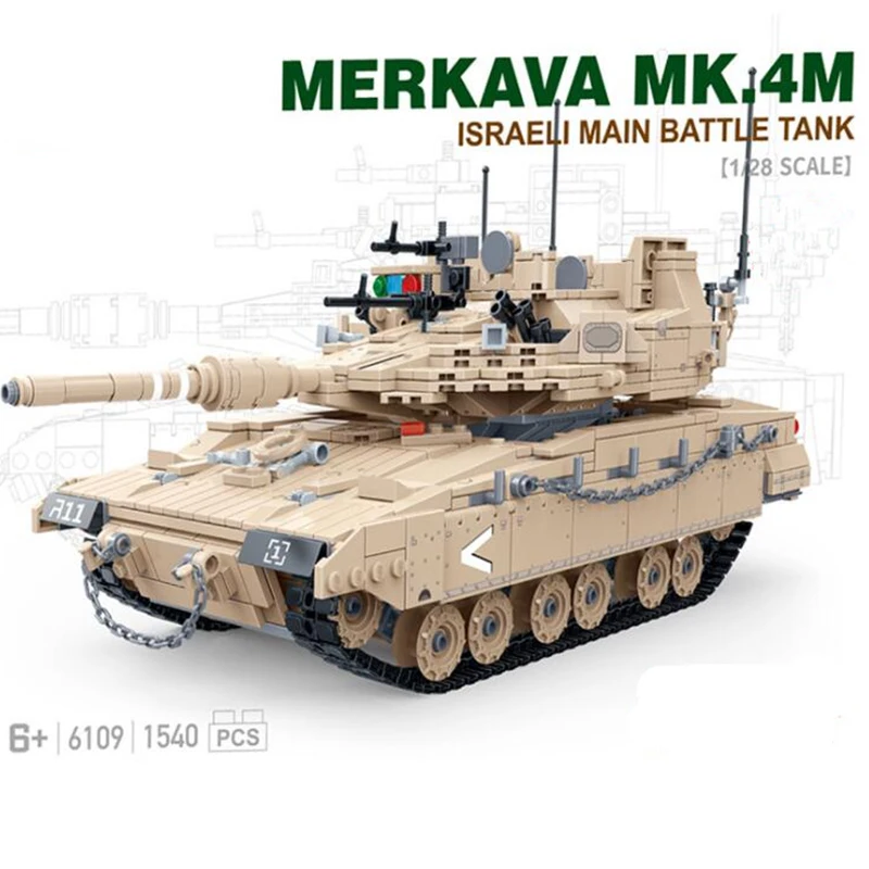 1:28 Merkava Main Battle Military Tank Bricks Merkava Mbt Mk4 Main ...