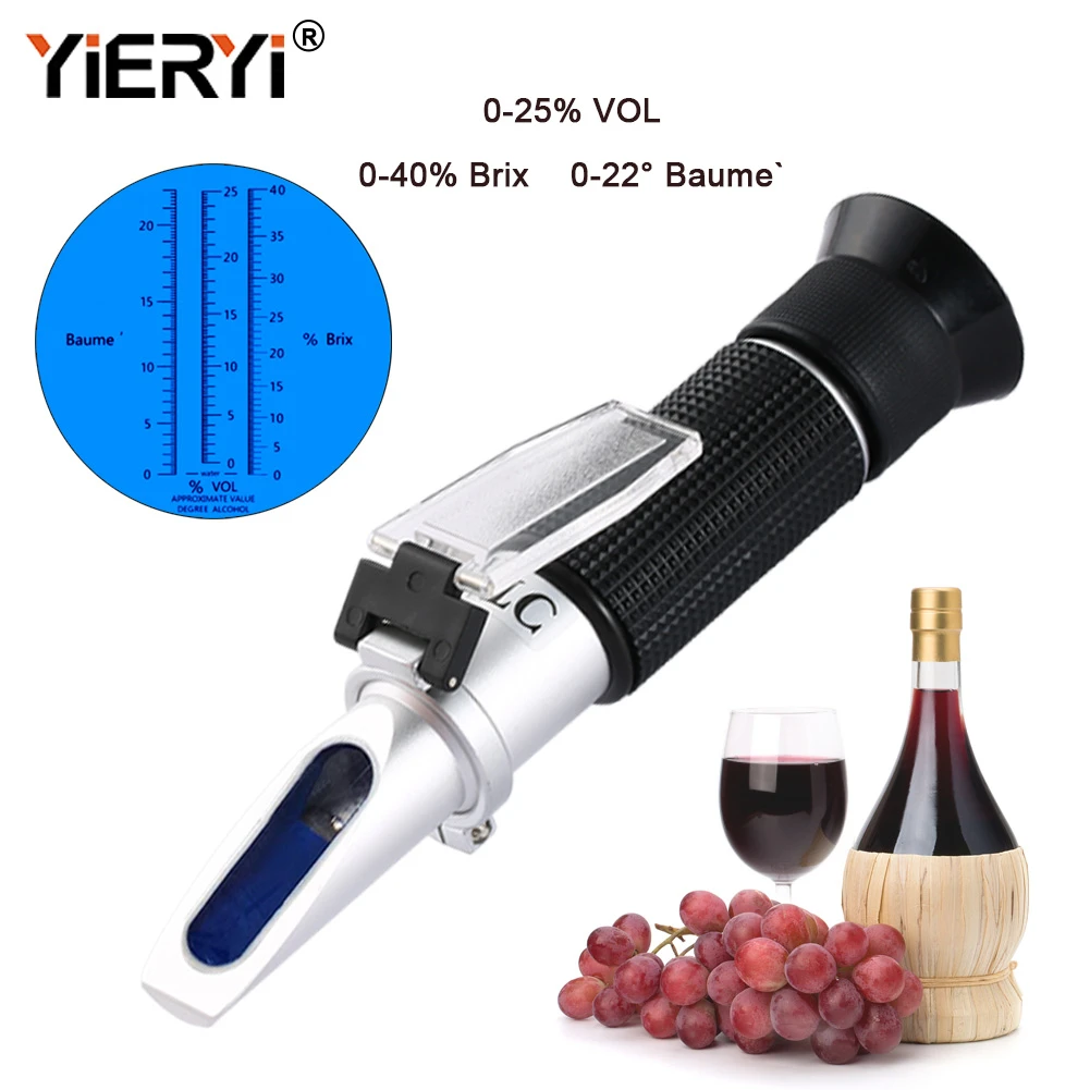 New Portable 3 In 1 Hand Held Grape & Alcohol Wine Refractometer (Brix ...