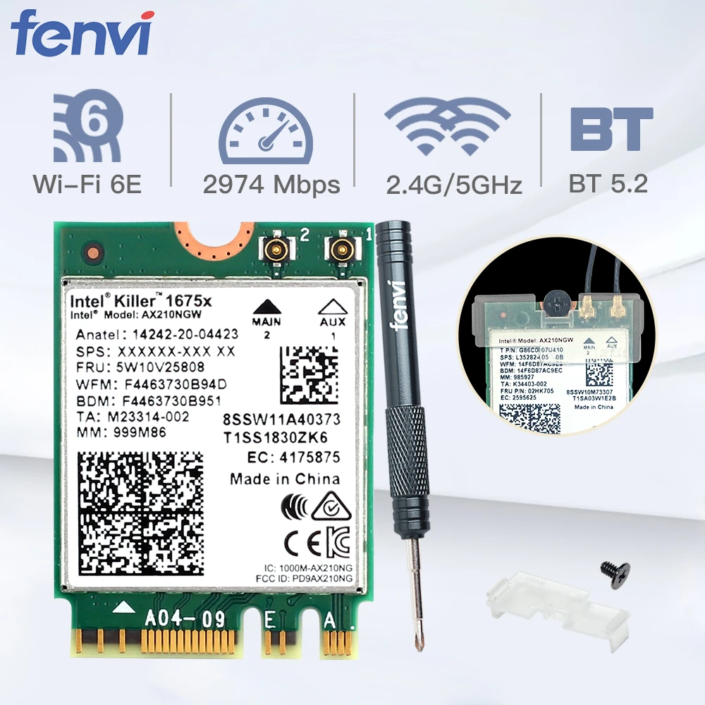 Killer 1675x Wi-fi 6e Tri Band 5374m For Bluetooth 5.2 802.11ax Wireless Network Wifi Card ...