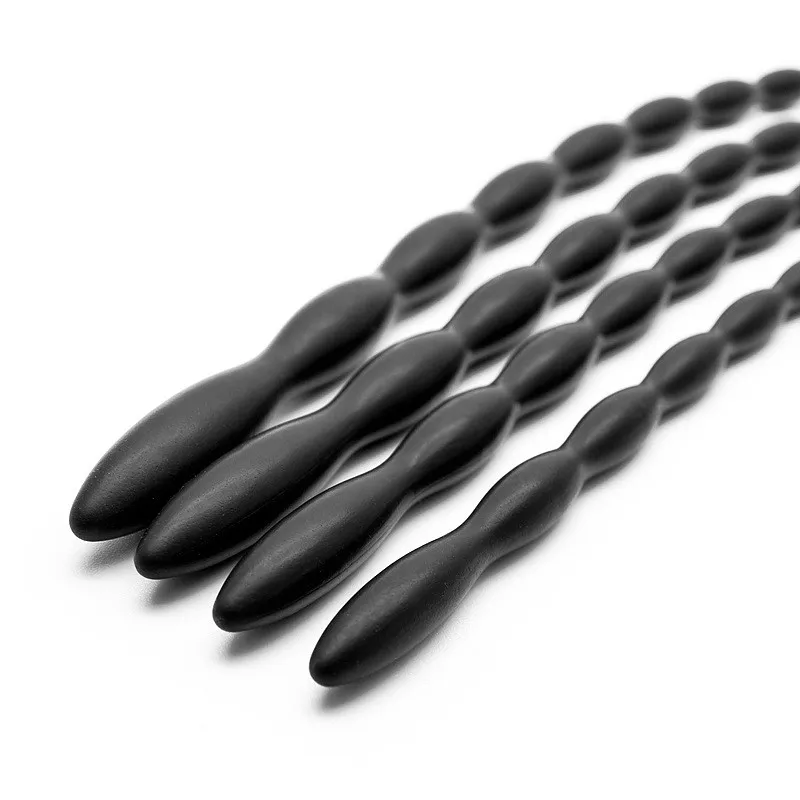 4ps/Set Long Silicone Plug Penis Sounding Urethral Plug Beads Dilator ...