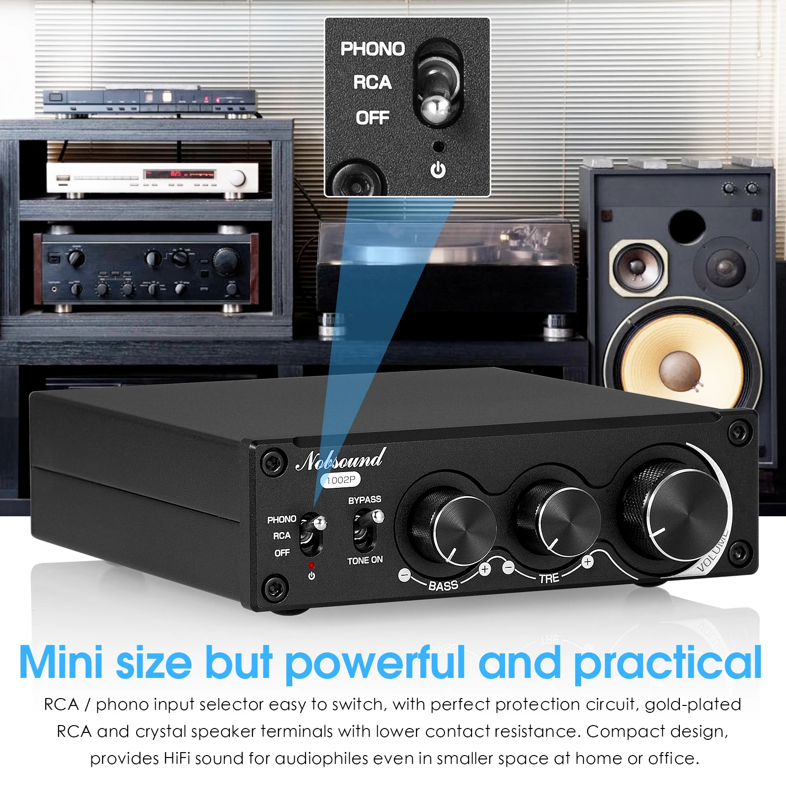 Moukey Audio Amplifier Channel Bluetooth 200W Mini Amplifier Receiver ...