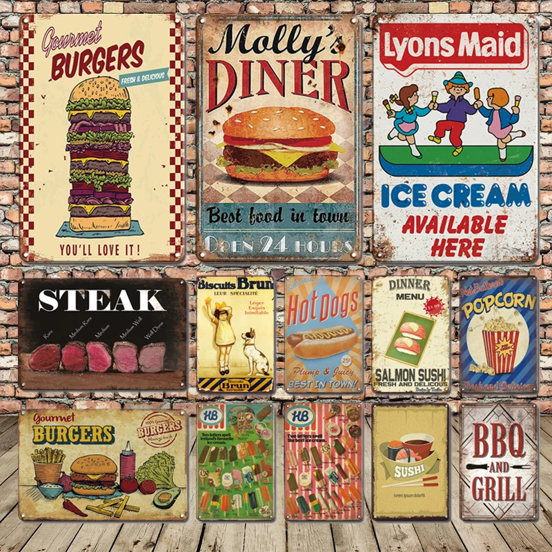 Delicate Cooking Metal Plate Tin Sign Vintage Coffee Metal Poster ...