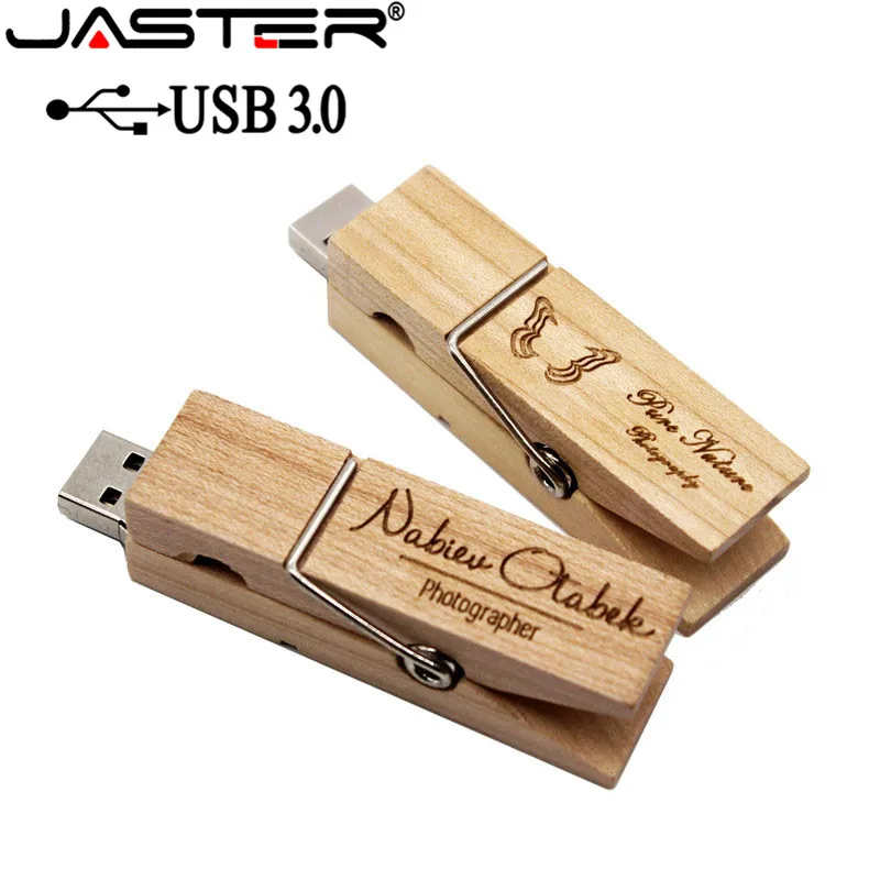 JASTER-USB-3-0-high-speed-USB-wooden-clip-flash-drive-pendrive-4GB16GB ...