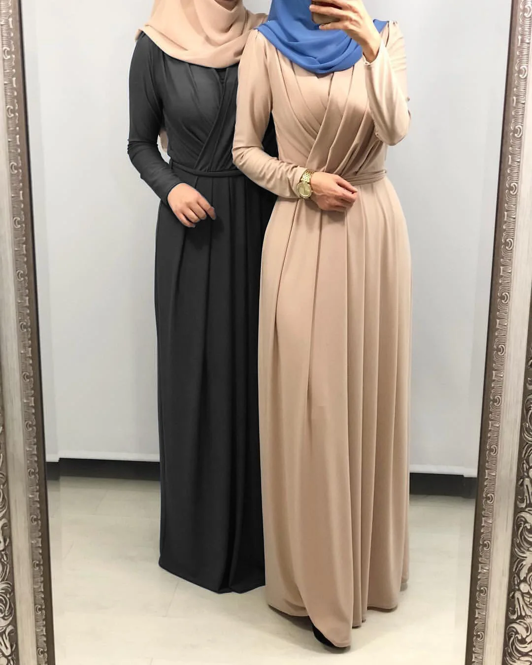 Women Muslim 7 colors Pleated Robe Turkey Middle East Singapore Dubai ...