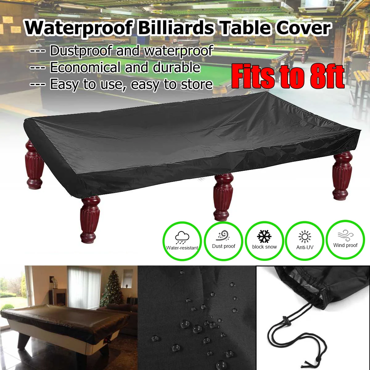 245*140*20CM PVC Table Billiard Cover feet Billiard tennis Table Cover ...