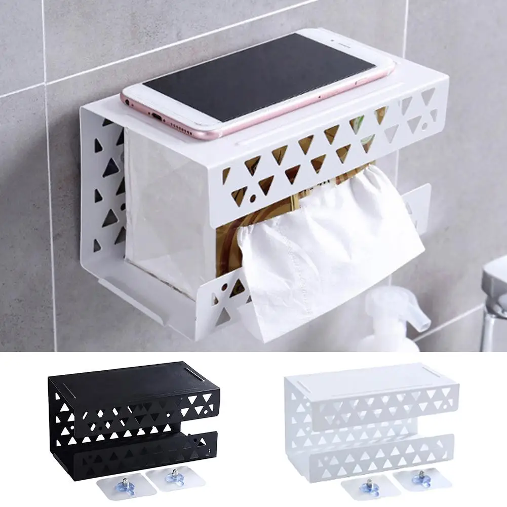 Soporte de pared para baño, papel higiénico, papel higiénico hueco, estante, estante, caja ...