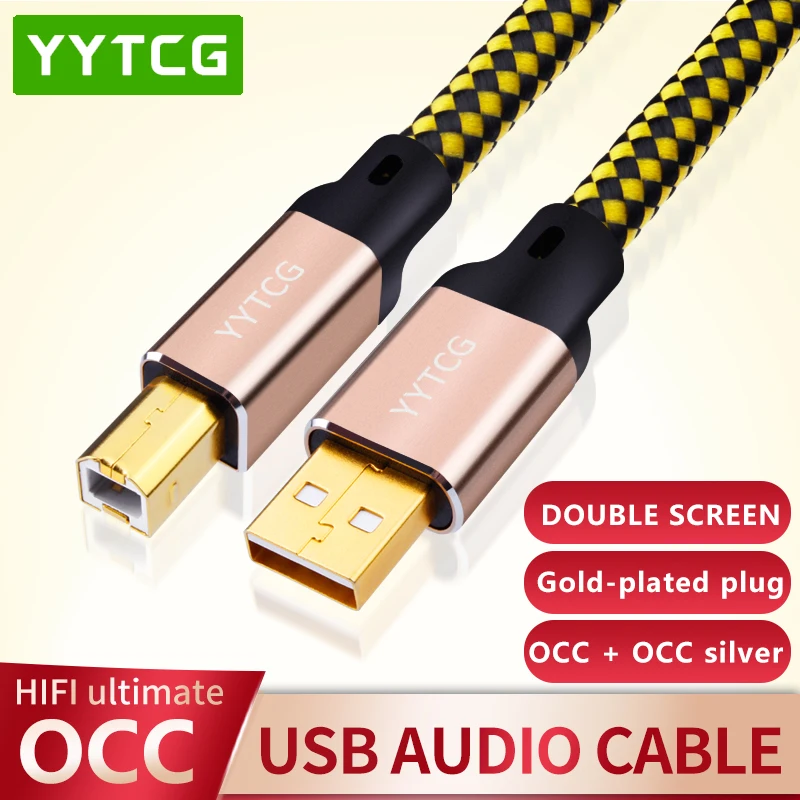 YYTCG Cable USB HIFI de 2 pies/3 pies/5 pies, DAC, A B, Alpha, OCC ...