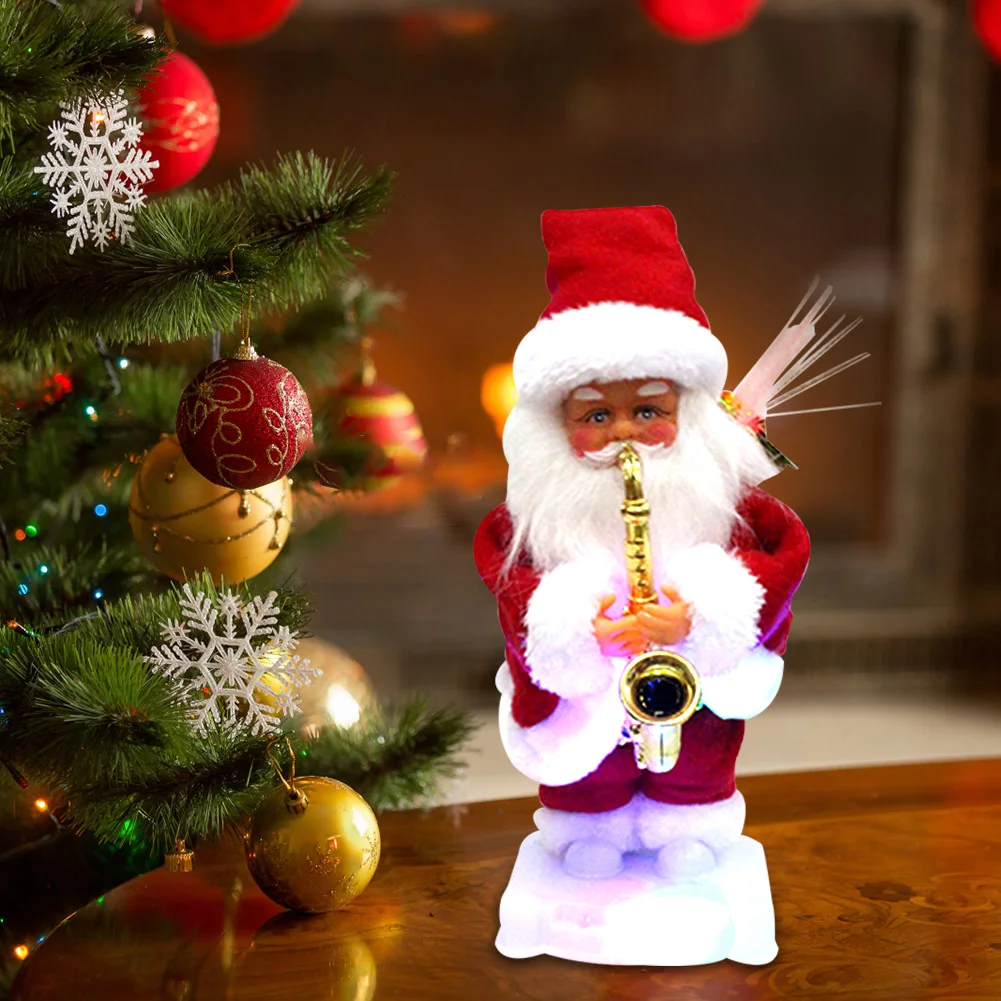 Electric Santa Playing Saxophone Doll Christmas Toy Music Rotating ...
