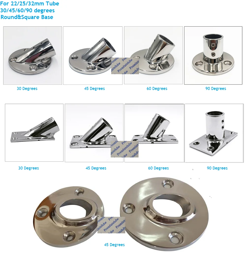 316 Stainless Steel Deck Handrail Fittings Connecting Round Base Flange ...