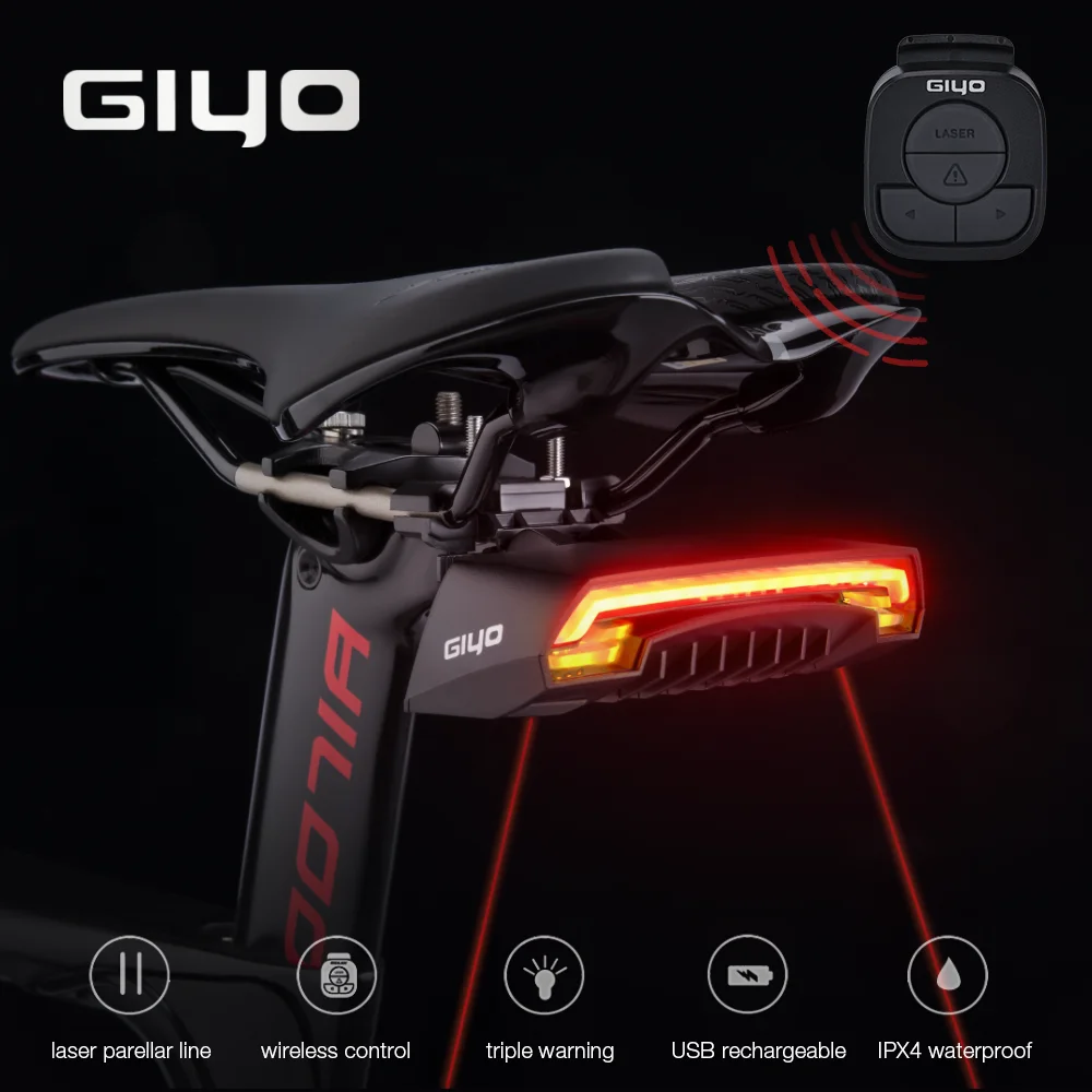 GIYO Battery Pack Bicycle Light USB Rechargeable Mount Bicycle Lamp ...