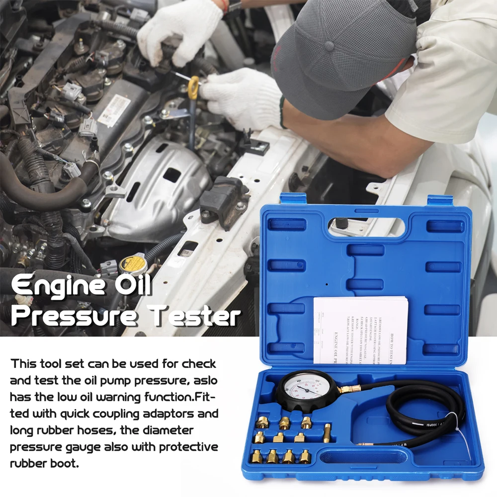 Automatic Oil Pressure Tester Gauge Diagnostic Test Kit 0-500psi ...