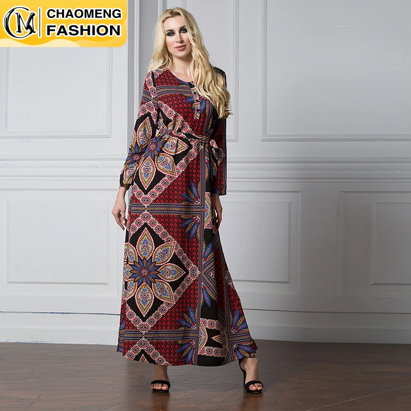 New Design Arrival Arabic Plus Size Print Max Muslim Fashion Women ...