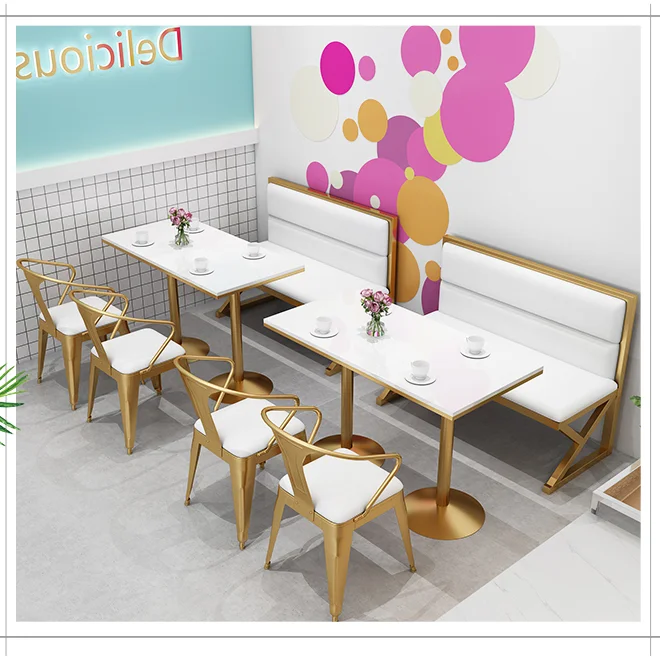 Tea Shop Booth Sofa Tables And Chairs Combination Nordic Simple Leisure ...
