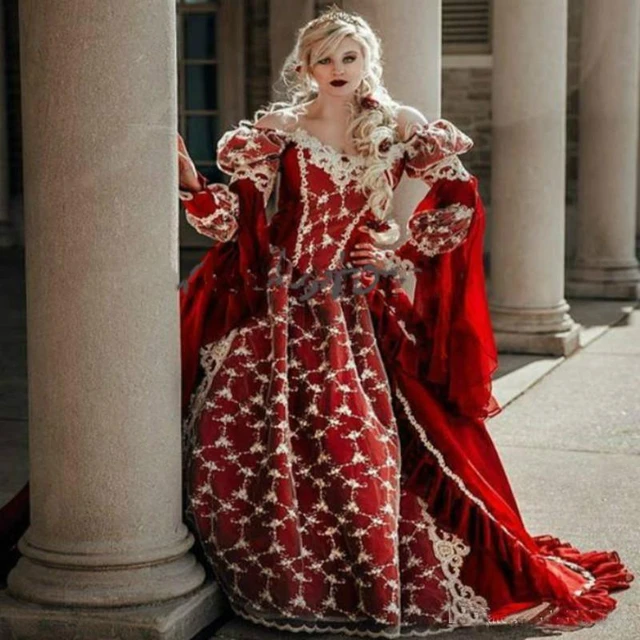 Red Renaissance Wedding Dresses
