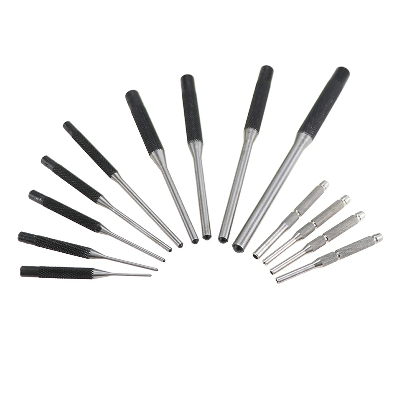 13 pcs Steel Multi Size Round Head Pins Punching Set Roller Brooches ...