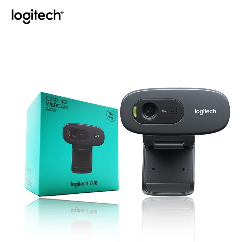 Logitech C270 HD 비디오 720P 웹캠 내장 마이크 usb 미니 컴퓨터 카메라, PC 노트북 화상 회의 카메라 ...