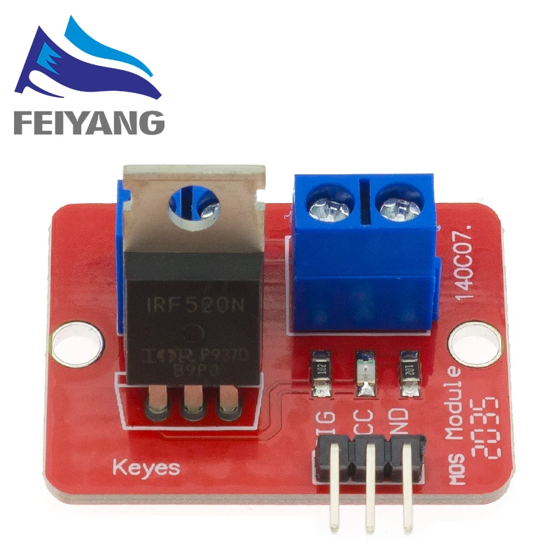 10pçs 0 24v botão superior mosfet irf520 mos módulo de driver mcu arm ...