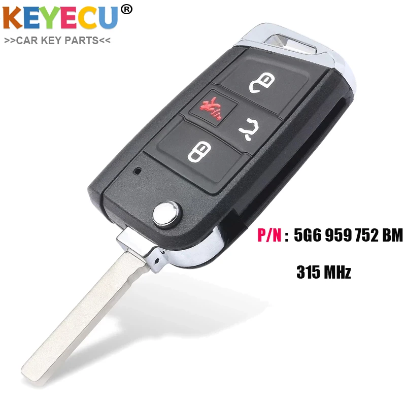 KEYECU-for-Volkswagen-Golf-GTI-Jetta-Tiguan-Smart-Remote-Key-Fob-5G6 ...
