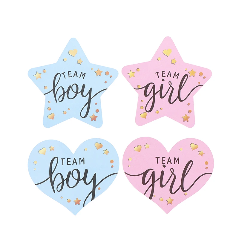 100pcs Team Boy Team Girl Stickers Boy or Girl Vote Sticker for Gender ...