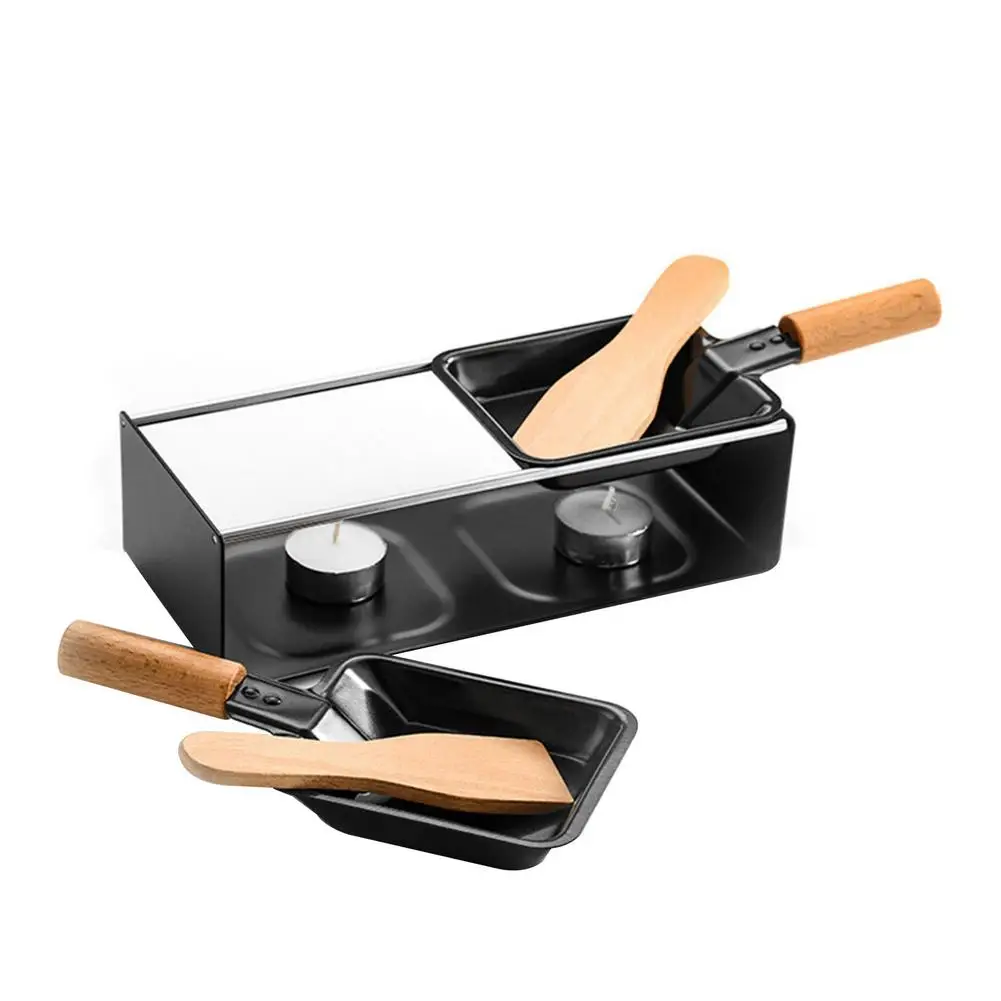Wood-Handle-Cheese-Raclette-Grill-Mini-Tea-Light-Raclette-Set-Portable ...