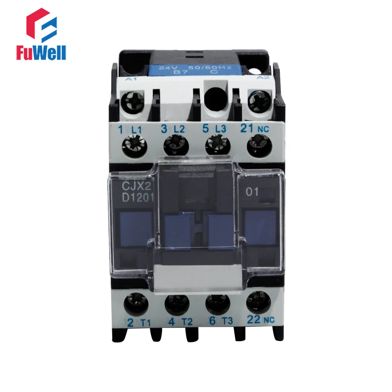 CJX2-1201 AC Contactor 24V 36V 48V 110V 220V 380V Coil Voltage Contactor NC Normal Closed 12A ...