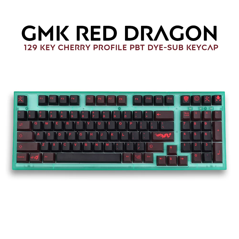 GMK Teclas de Dragón Rojo, teclas PBT DYE SUB, perfil de cereza, teclas ...