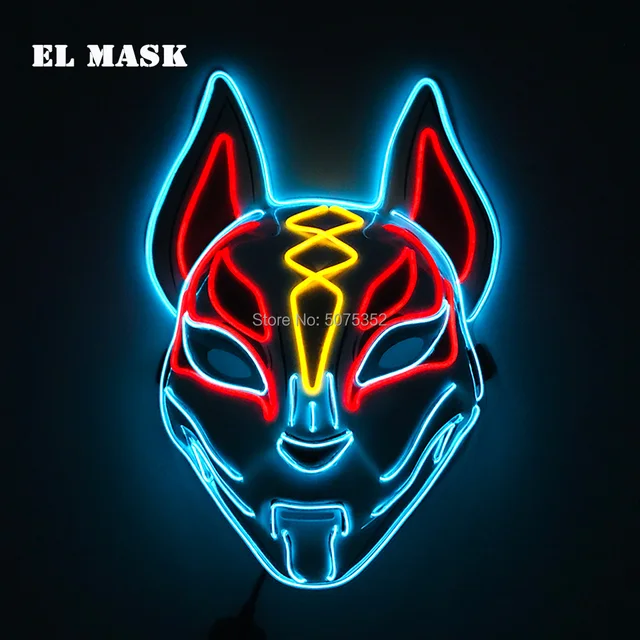 Anime Expro Decor Rave Neon Led Light Cosplay Fox Mask - AllCosplay.com