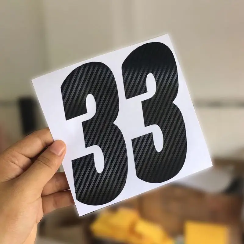 Car Stickers Lucky Number 33 Funny Carbon Fiber Sticker On Auto ...
