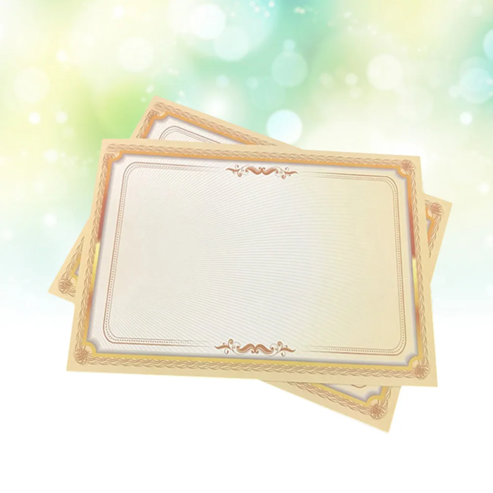 Elegant Gold Border Certificate Paper